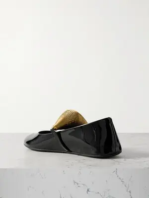 Alaïa Embellished Patent-leather Ballerinas