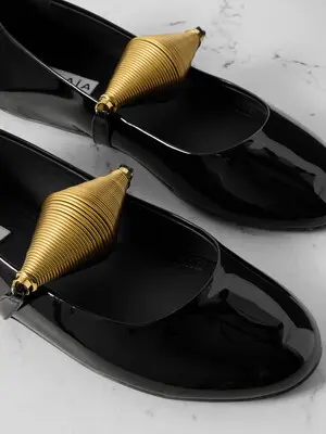 Alaïa Embellished Patent-leather Ballerinas