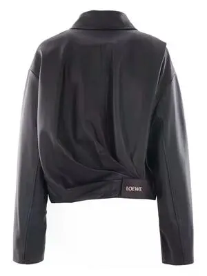 Loewe Draped Leather Jacket - Black