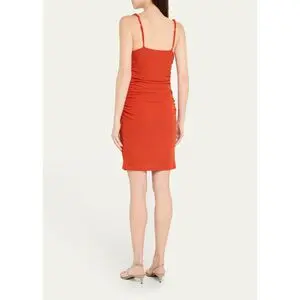 Nanushka Adie Ruched Bodycon Dress - Red