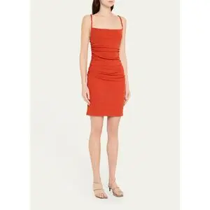 Nanushka Adie Ruched Bodycon Dress - Red