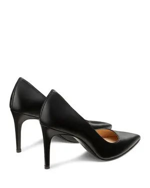 STUART WEITZMAN Power 85 Pumps - Black Smooth Leather