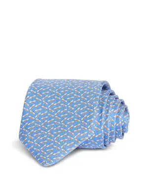 FERRAGAMO Silk Dragonfly Neck Tie Light Blue