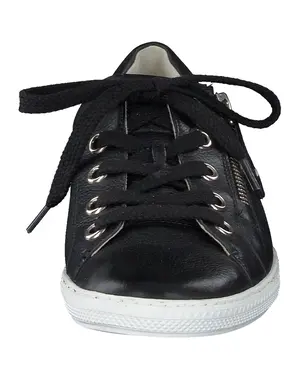 Paul Green Addie Leather Sneakers - Black Leather