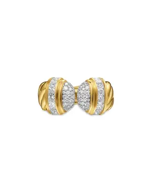 David Yurman Sculpted Cable Open Cocktail Ring With Diamonds