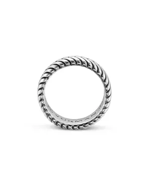 David Yurman Chevron Band Ring In Sterling 8mm - Silver