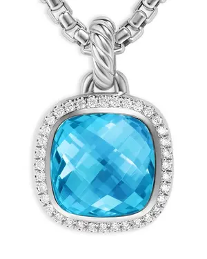 David Yurman Albion Pendant With Blue Topaz And Diamonds