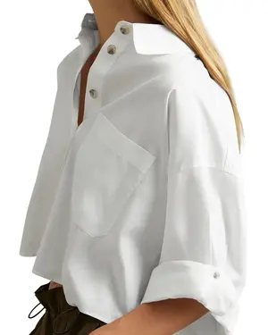 REISS Solene Cropped Shirt