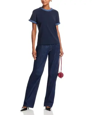 Cinq À Sept Denim Braided Tee