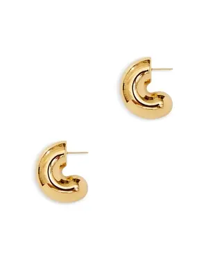 Aqua 24k Yellow -plated Sterling Silver Hoop Earrings - Gold