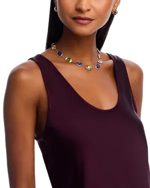 Marco Bicego 18k Yellow Lunaria Color Charoite Collar Necklace - Gold/charoite