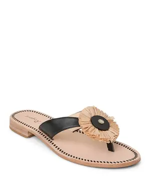 Jack Rogers Cay Thong Sandals - Black/natural