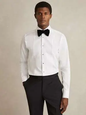 REISS Marcel Regular Fit Cotton Marcella Tuxedo Shirt