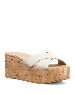 STUART WEITZMAN Dayna Wedge Sandals - Cream