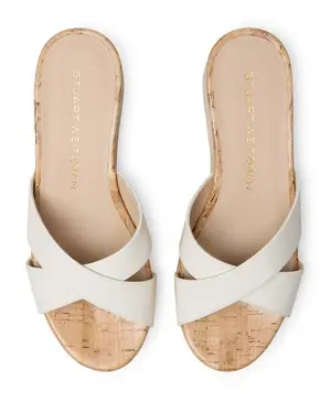STUART WEITZMAN Dayna Wedge Sandals - Cream