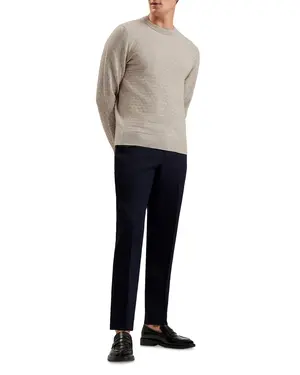 Ted Baker London Textured Stitch Crewneck Sweater - Taupe