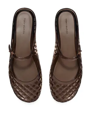 Tory Burch Mellow Mary Jane Jelly Flats - Cocoa