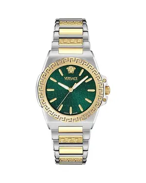 Versace Greca Reaction Watch - Green/two Tone