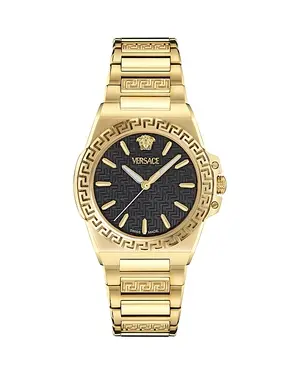 Versace Greca Reaction Watch, 38mm - Black/gold