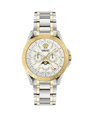 Versace V-galaxy Moonphase Watch - White/two Tone