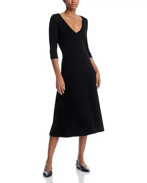 Co Knit V-neck Dress - Black
