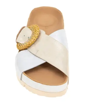 KENNETH COLE Louisa Slide Sandals - Silver/gold