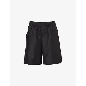 Gucci Monogram-print Cotton And Silk-blend Shorts