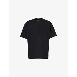 THE COUTURE CLUB Laundered Classic Short-sleeve Cotton-jersey T-shirt - Black