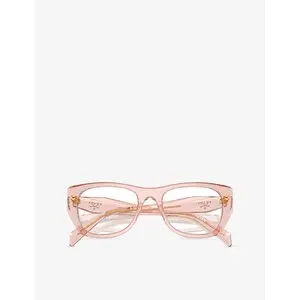 Prada A18v Irregular-frame Acetate Eyeglasses - Pink