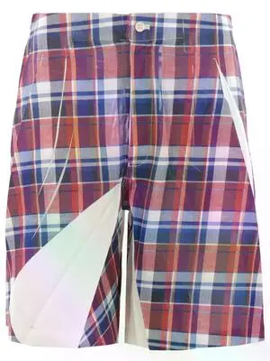 Comme Des Garçons Checked Twill Shorts - Red