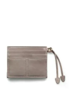 Prada Leather Card Holder - Grey