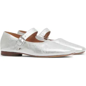 MANSUR GAVRIEL Glove Leather Mary Jane Flat - Silver