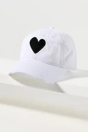 KERRI ROSENTHAL Heart Patch Baseball Cap - White
