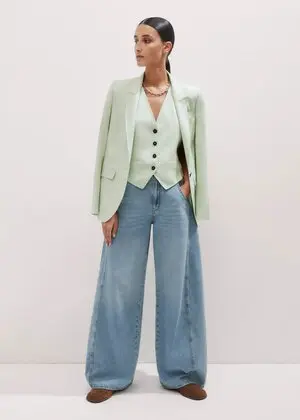 ME+EM Lightweight Tailored Waistcoat - Mint Sorbet