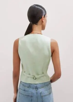 ME+EM Lightweight Tailored Waistcoat - Mint Sorbet