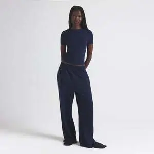 SKIMS Cotton Jersey Wide Leg Pant - Navy
