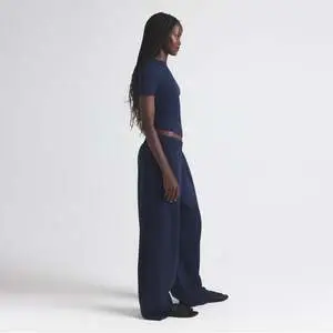 SKIMS Cotton Jersey Wide Leg Pant - Navy