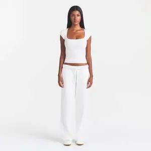 SKIMS Cotton Jersey Scoop Neck T-shirt - Marble