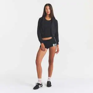 SKIMS Cotton Jersey Zip Up Hoodie - Soot