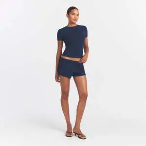 SKIMS Cotton Jersey Loose Short Navy