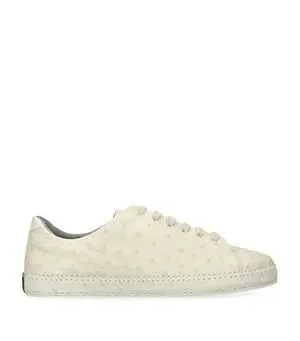 BROTINI Ostrich Leather Sneakers - Beige