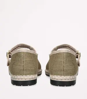 FLABELUS Ishmael Linen Mary Janes - Green