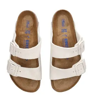 BIRKENSTOCK Suede Arizona Sfb Sandals - White