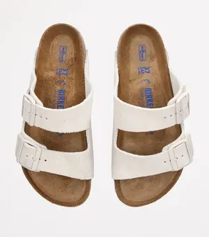 BIRKENSTOCK Suede Arizona Sfb Sandals - White