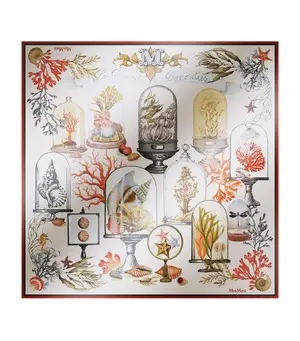 Max Mara Silk Printed Square Scarf Beige