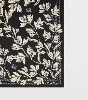 Max Mara Silk Printed Square Scarf - Black