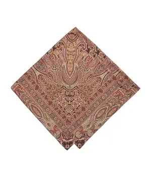 Max Mara Silk Printed Square Scarf Brown