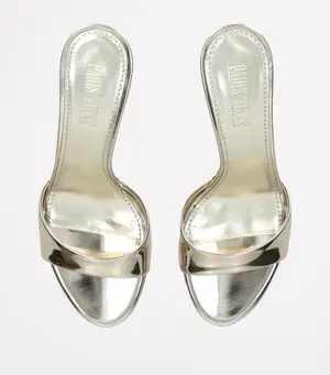 Paris Texas Metallic Leather Lidia 70 Mules - Gold