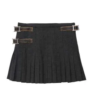Prada Wool Pleated Mini Skirt