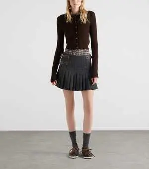 Prada Wool Pleated Mini Skirt